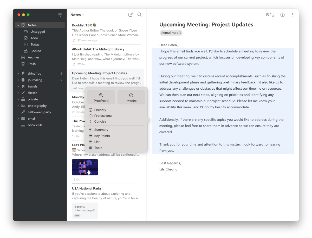 New Apple Intelligence Writing Tools coming to Bear