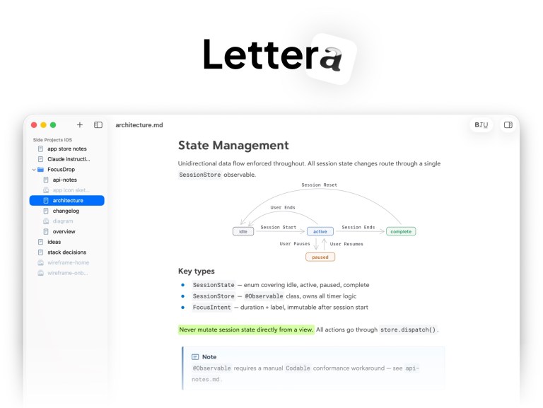Introducing Lettera: A Native Markdown Editor for Mac, Now in Beta